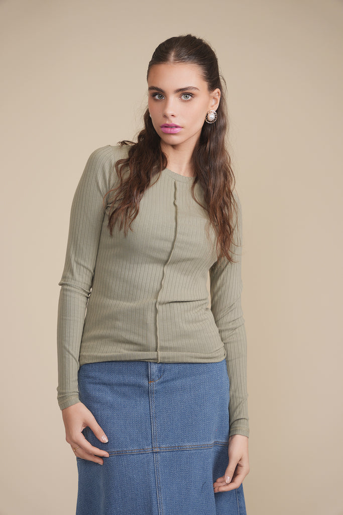 Wide Rib Long Sleeve Tee – udelny.com